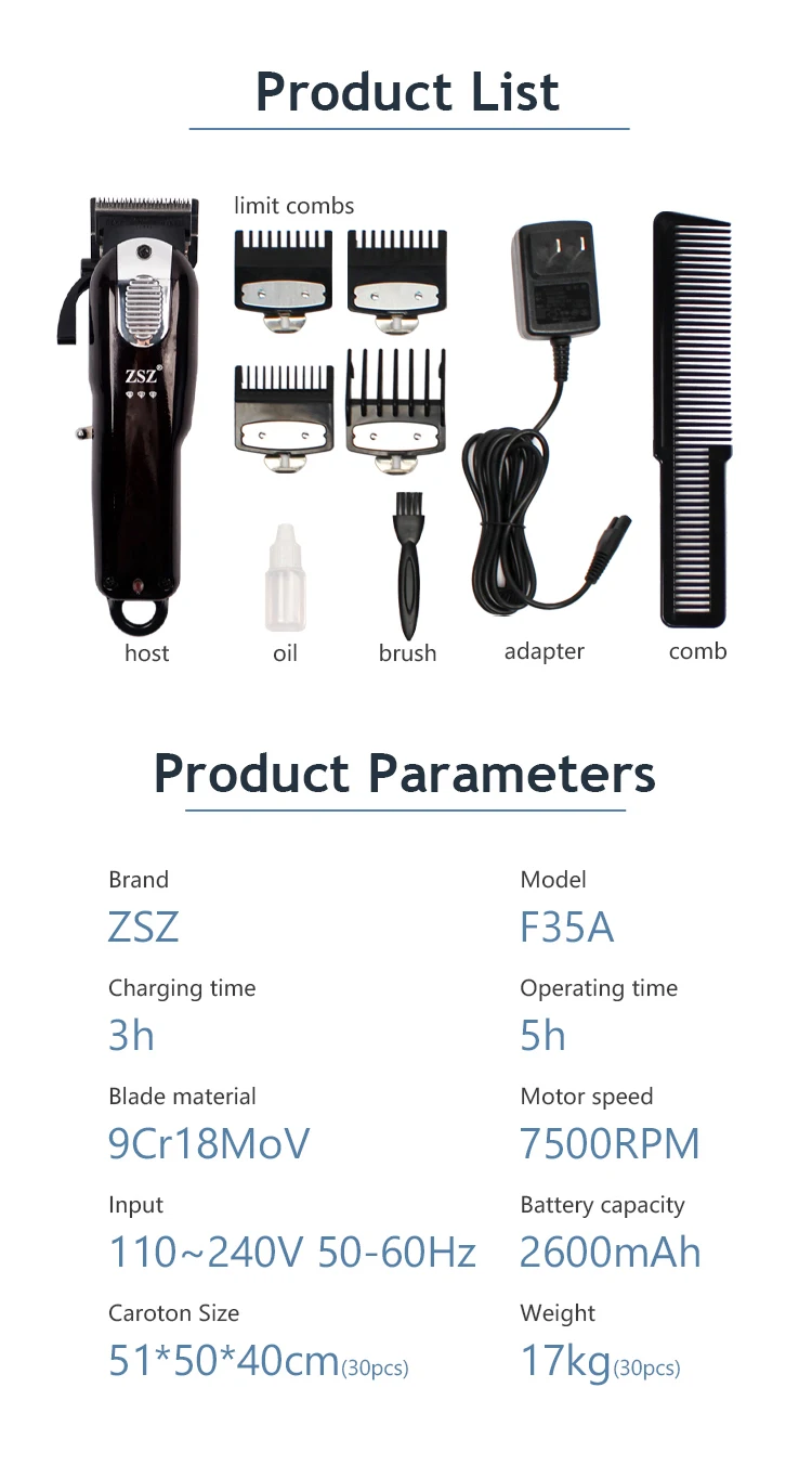 F-35a 2024 Cordless Salon Trimmer Men's 7500 Rpm Electric Cutting ...