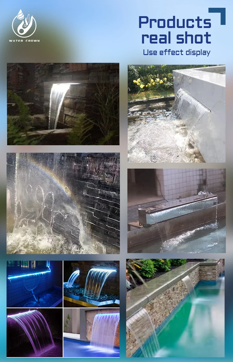 Stainless Steel Water Curtain Swim Spa Pool Cascade