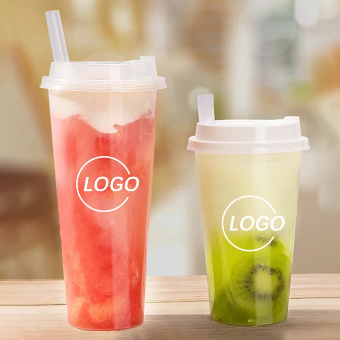 Alibaba.com: Custom 500/700ml disposable PP plastic cups for bubble boba milk tea : Source ...