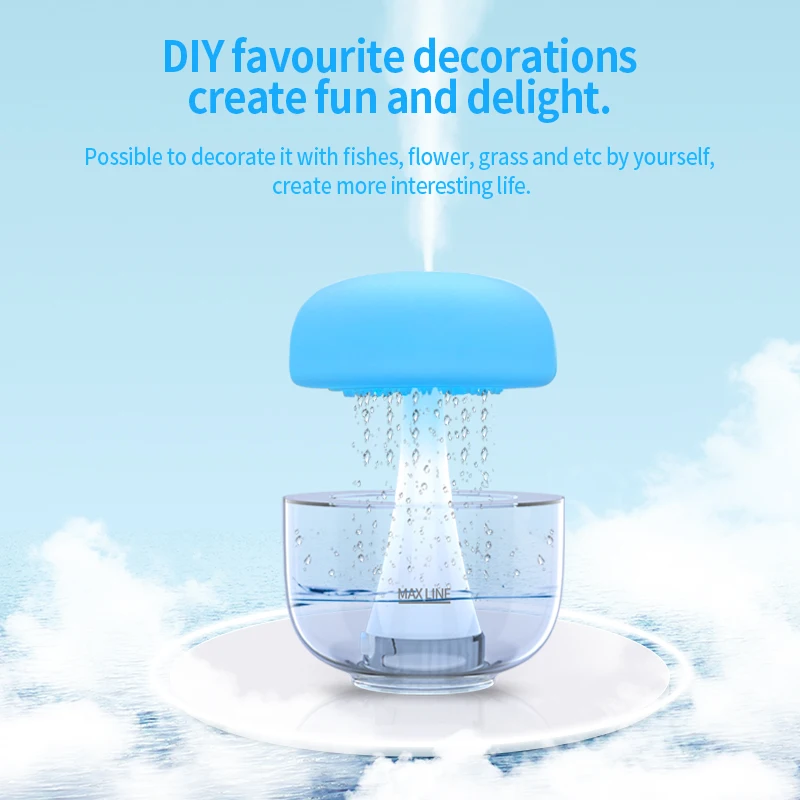New 2024 Electric Mushroom Water Drip Aroma Diffuser Decorative Glass ...
