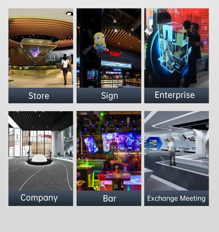 Popular High Resolution 65cm Hologram Equipment Cloud Control Splicing ...