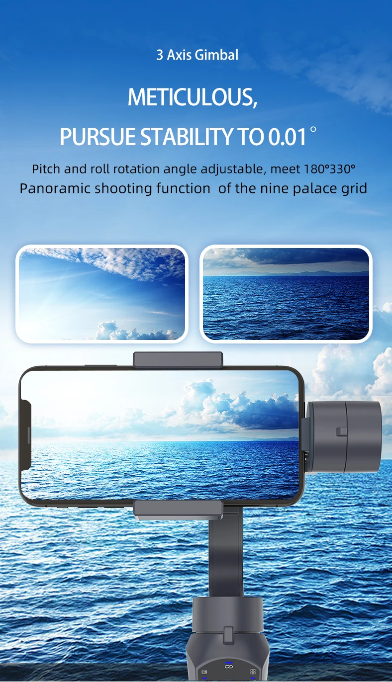 Auto Face Tracking 360 Rotation Gimbal F10 Pro Flexible Selfie Stick ...