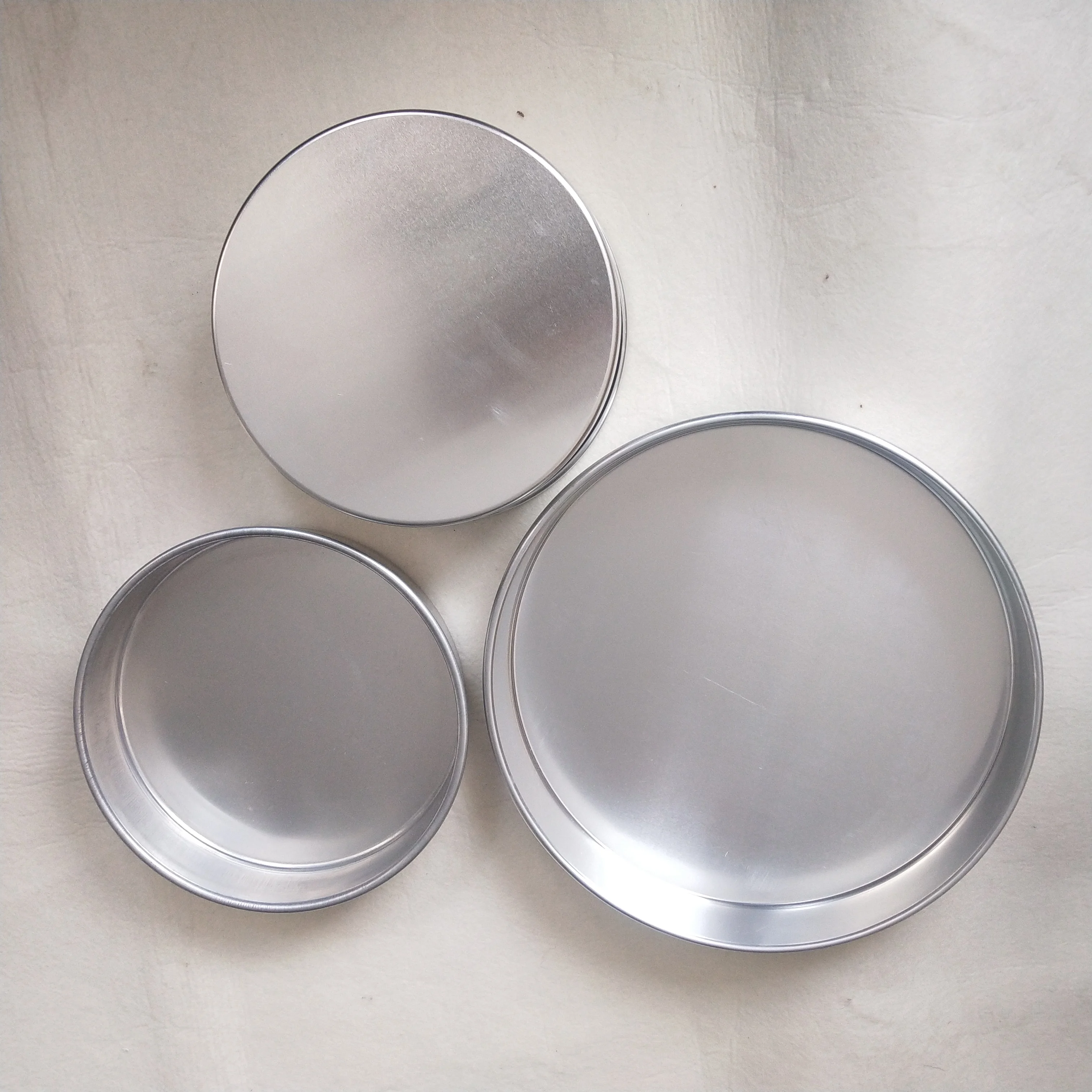 6-16 Inch Natural Aluminium Cake Mold Pans - 2 Inch Depth