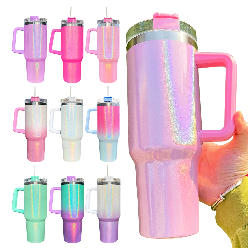 Ombre Sublimation Tumbler - 40oz with Handle & Straw