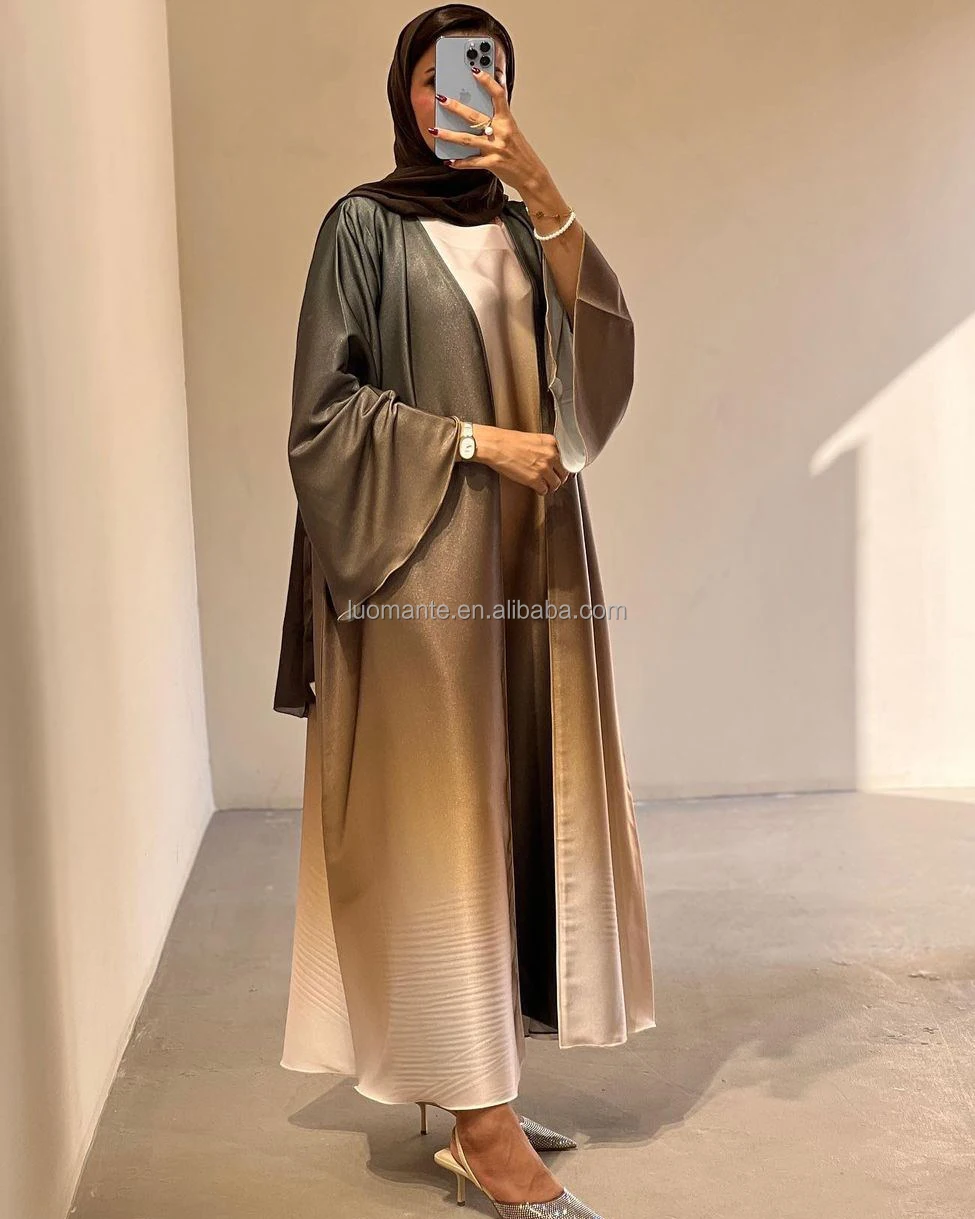 Abaya Manufacturer Custom Islamic Muslim Satin Ombre Gradient Abaya ...
