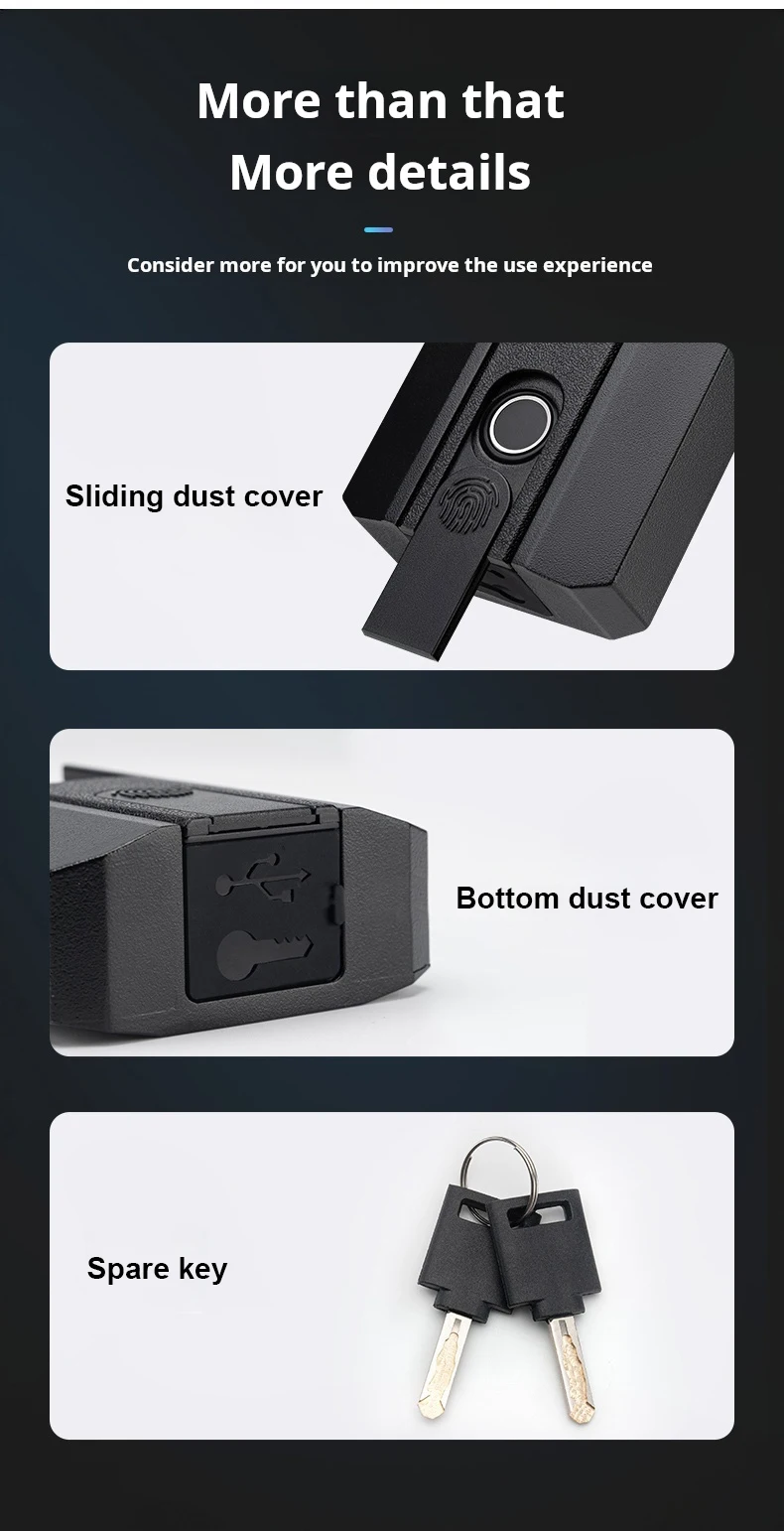 High Quality Finger Print Lock Padlock Dustproof Waterproof Unique ...