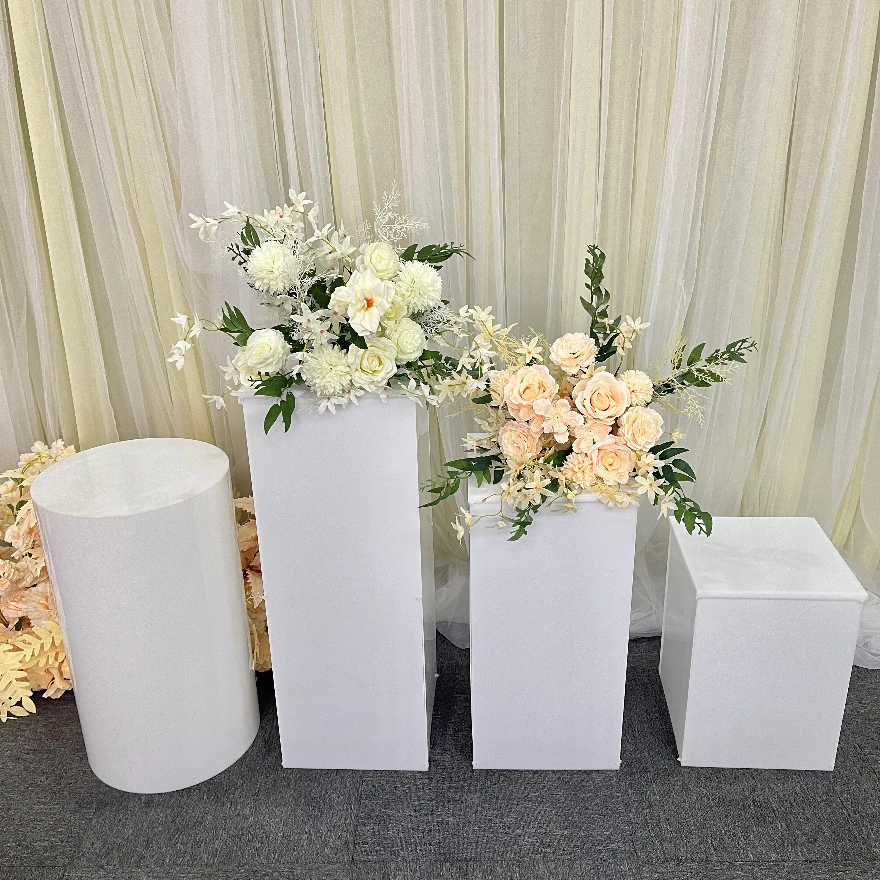 Factory Wholesale White Acrylic Pedestal Cylinder Pillar Column Party ...