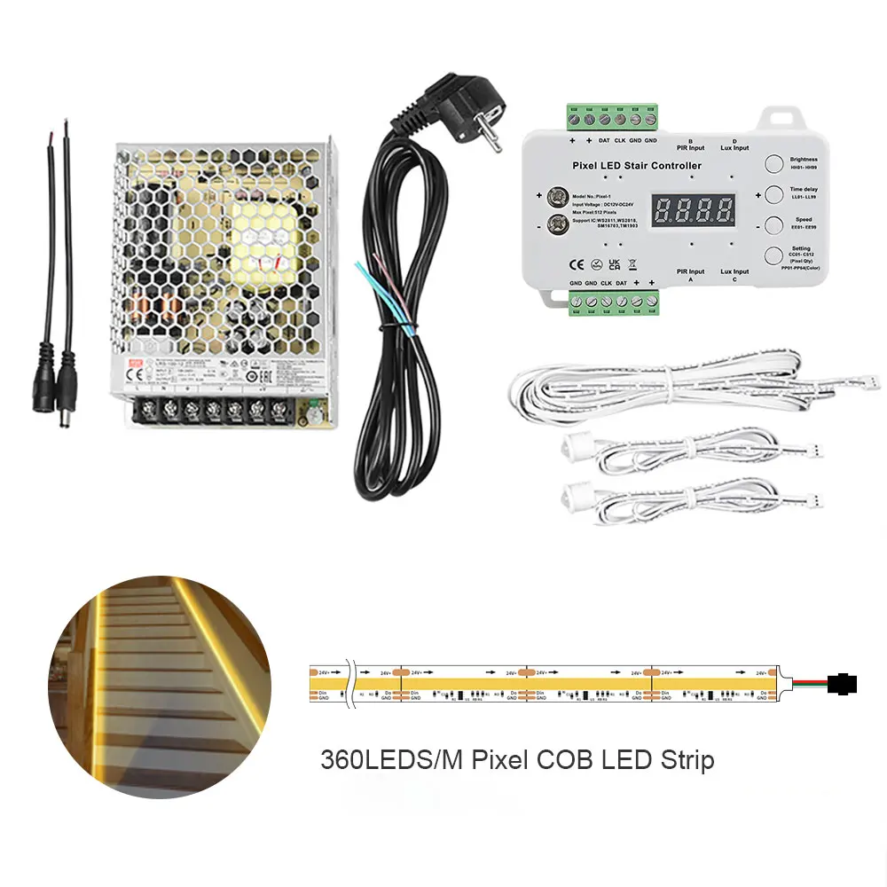 Pixel Led Stair Lighting Controller Set With Daylight Sensor And Single ...