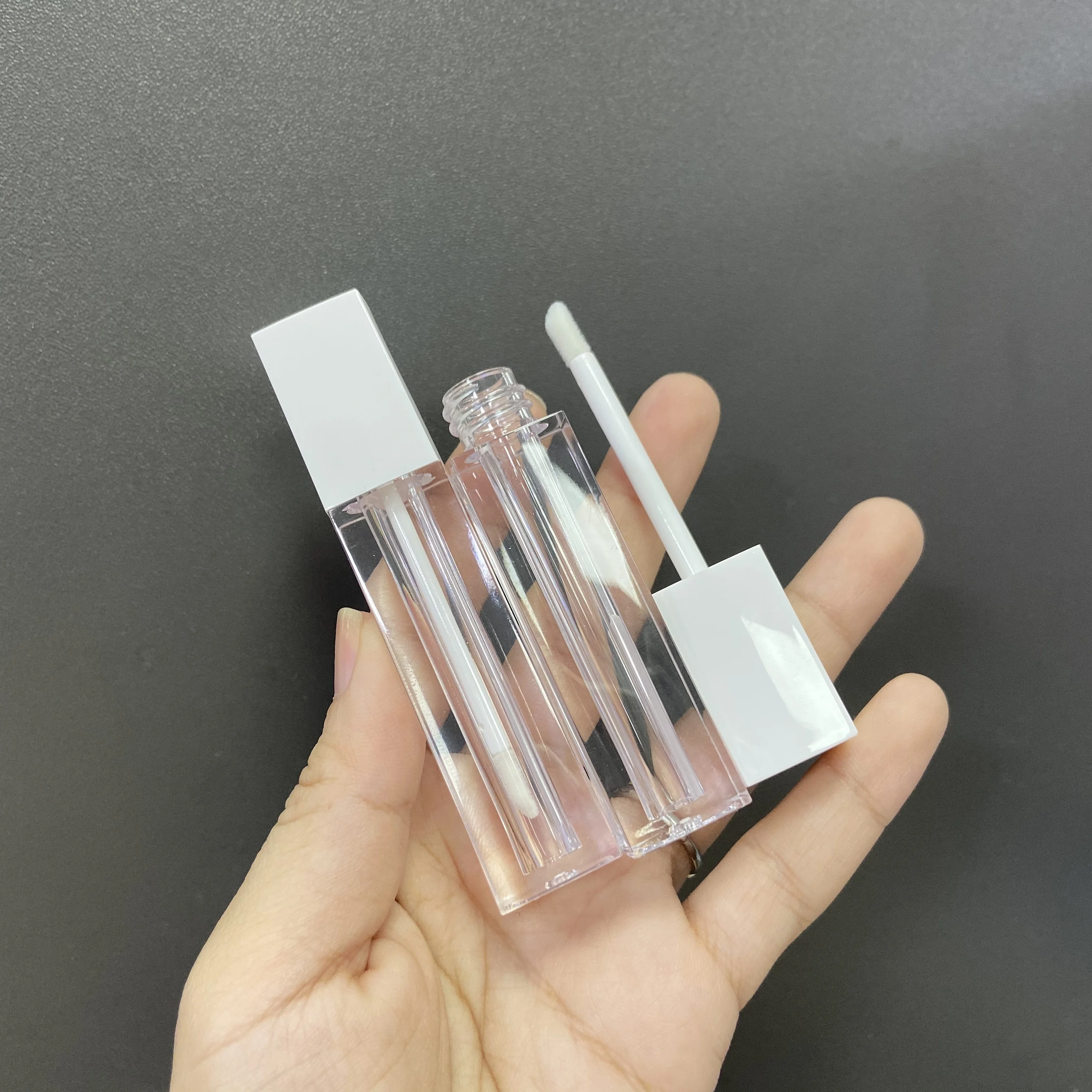 2.5ml Custom Luxury Empty square Transparent Lipgloss Lip Gloss Tube ...