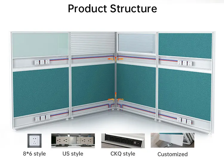 Modern Wooden Cubicle Partition Workstation for Office - OEM