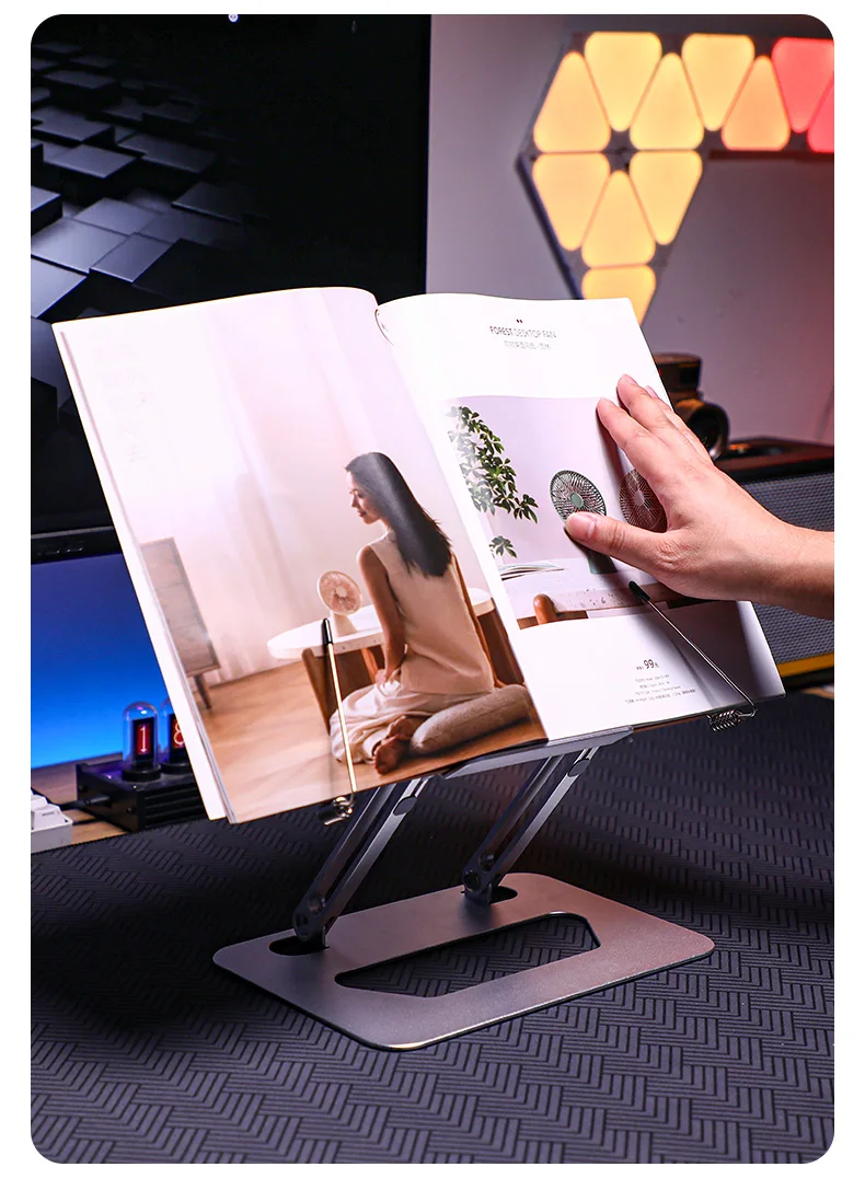 Boneruy Ergonomic Book Reading Stand Desktop Non Slip Folding Tablet ...