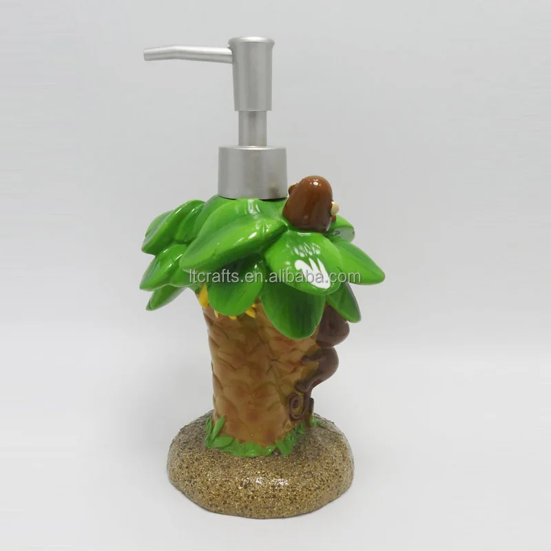 Hand Painted Monkey Family Bathroom Lotion Pump Custom Resin Tree Decor ...