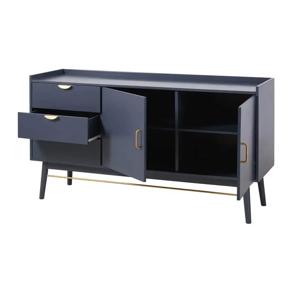 Dark Blue Kitchen Buffets Table Cabinet Living Room Sideboard 2 Doors 3 ...