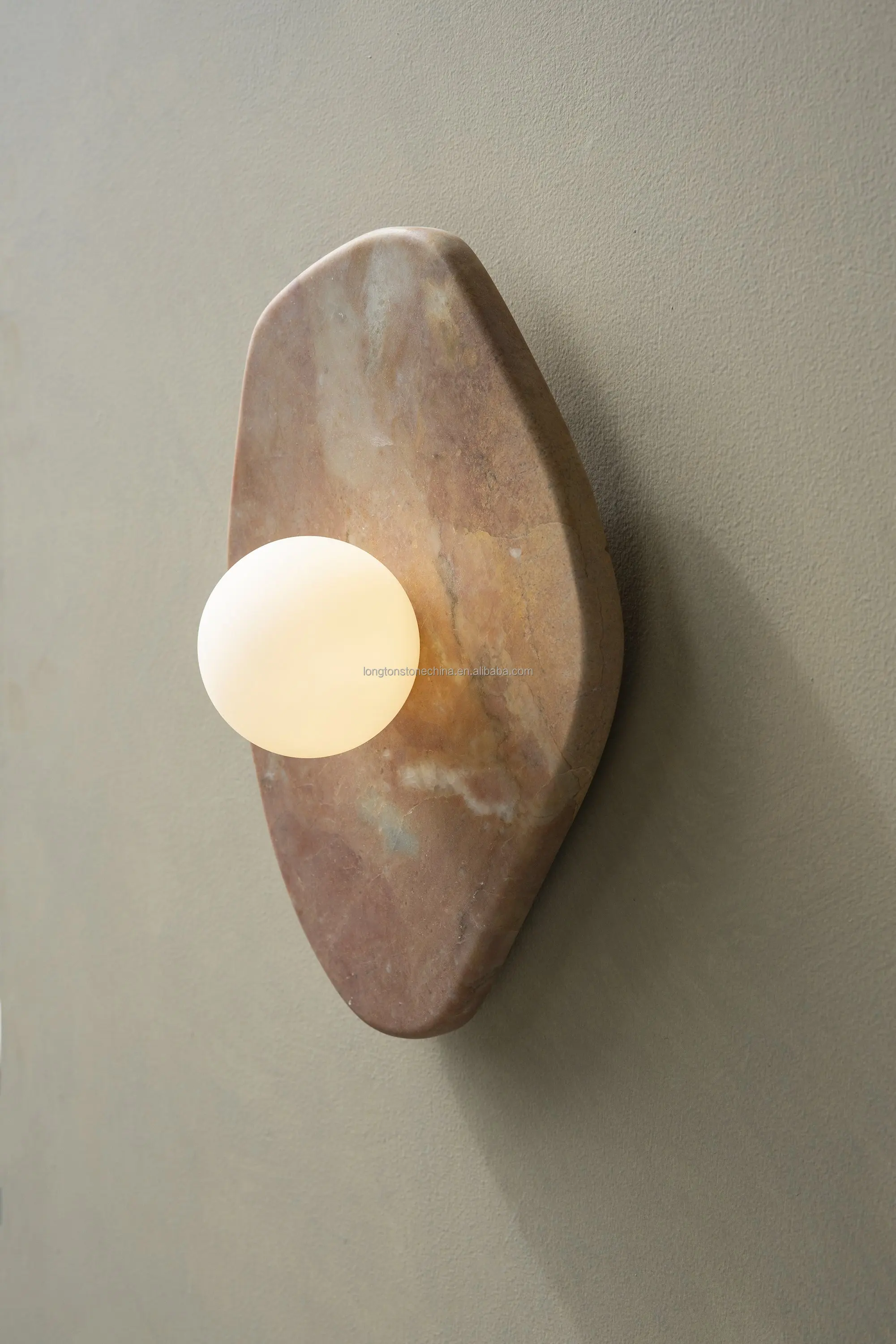 Modern Natural Stone Block Sconce - Customized Dolomite Wall Lamp for ...