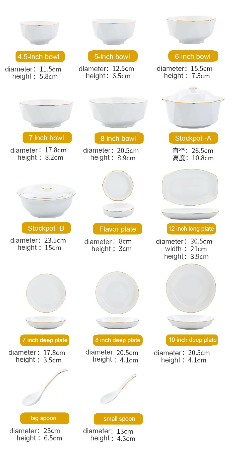 Elegant Dinner Plate Sets - Luxurious Bone China Ceramic