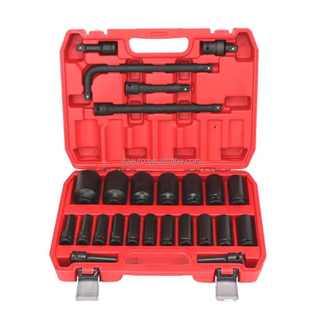 WZAUTO 25PCS Professional Repair Pneumatic 1/2 Impact Socket Tools Set ...