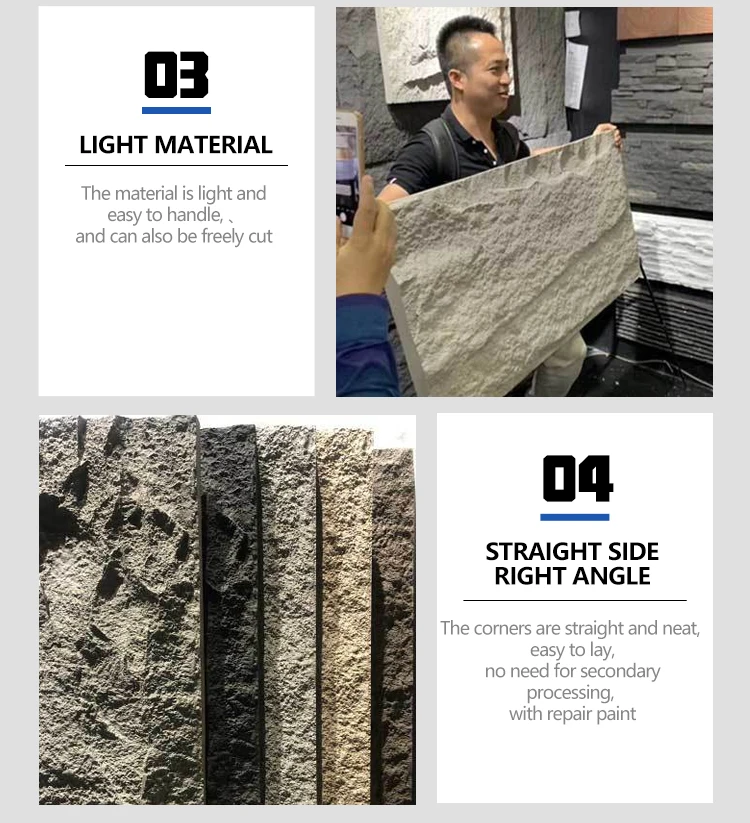 Flexible Wall Natural Stone Wall Cladding Tile PU Stone Panel