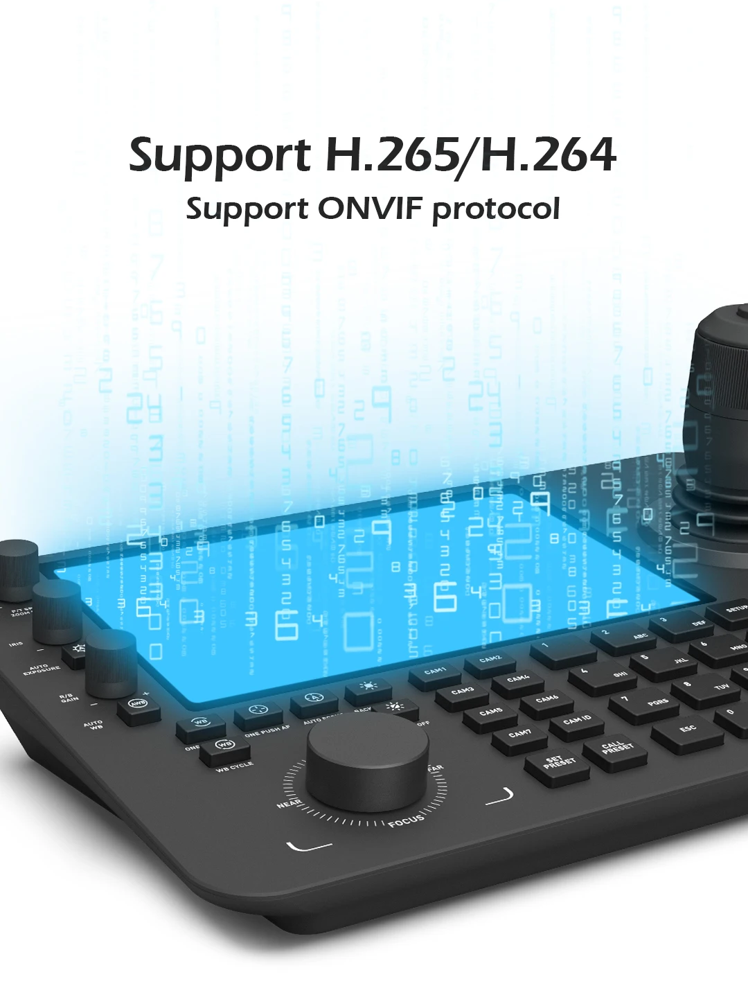 MYTECH 4D Joystick IP PTZ Controller - 7 Inch LCD Display