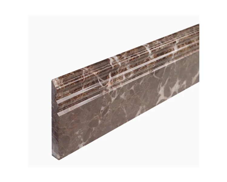 Natural Stone Dark Emperador Marble Skirting Baseboard For Interior ...