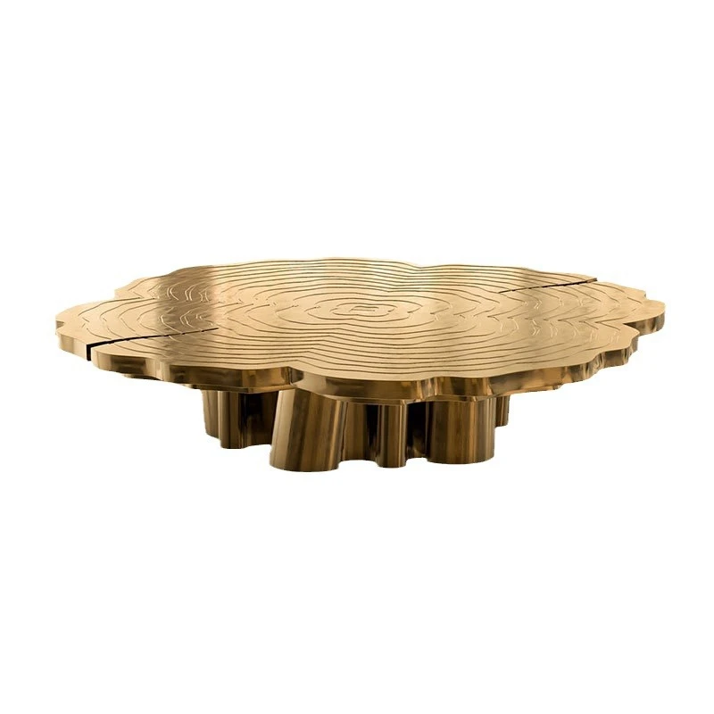 Stainless Steel Root Coffee Table Retro Metal Tree Trunk Coffee Table ...