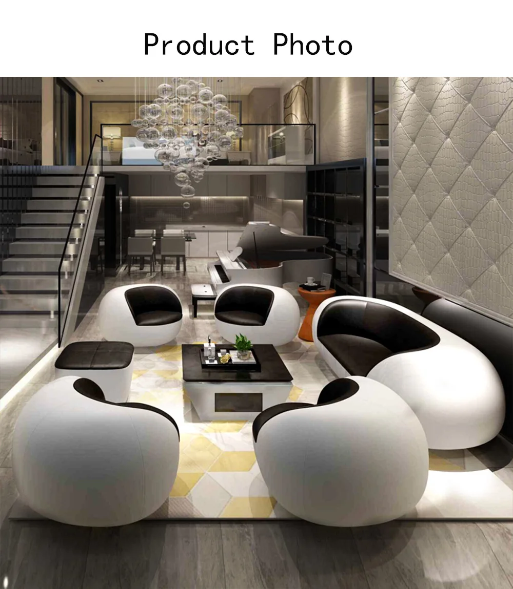 Modern Creativity White Executive Fabric Black Ceo Lounge Sofa