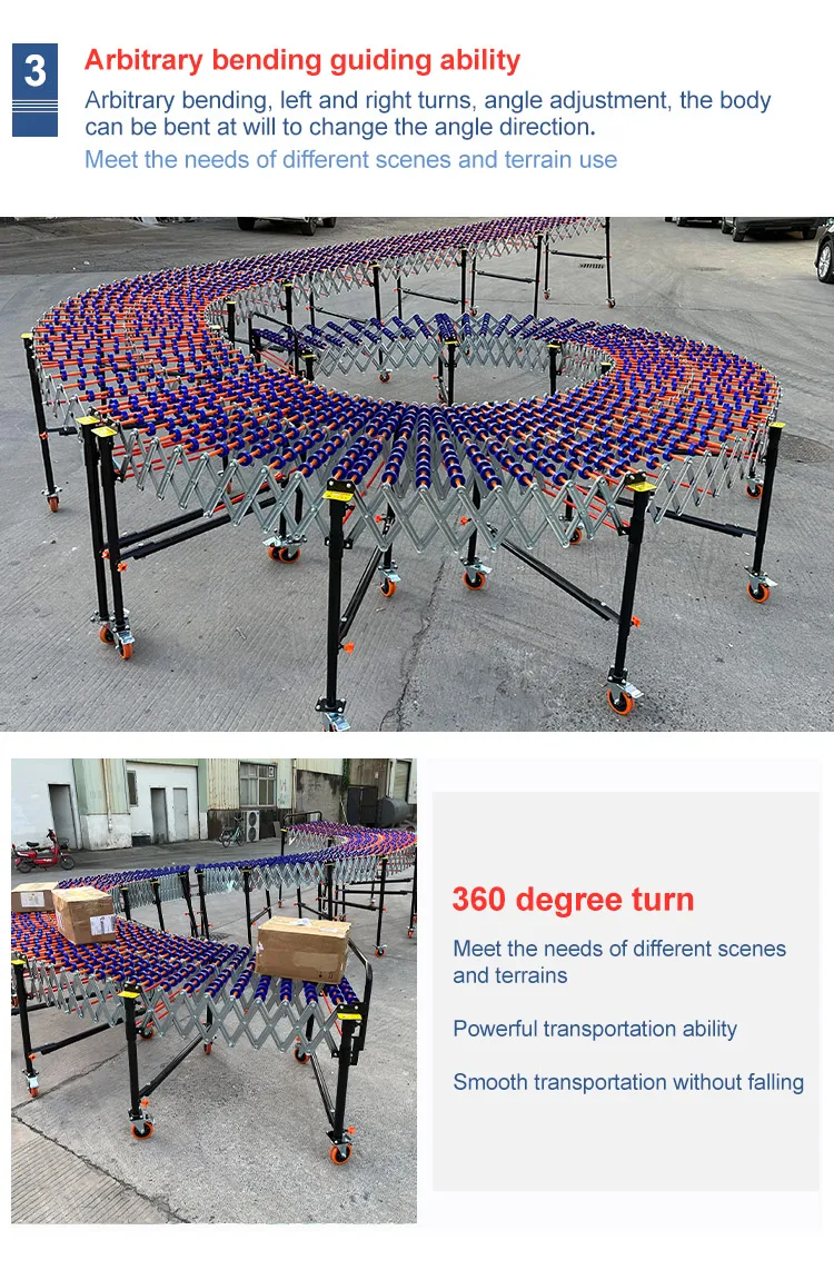 Gravity Portable Customized Retractable Flexible Roller Conveyor for ...