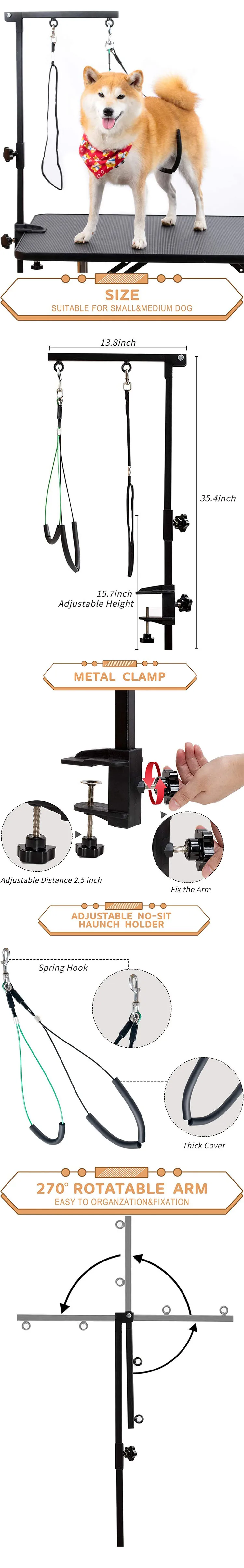 Foldable Height Adjustable Pet Grooming Noose Dog Grooming Hammock ...