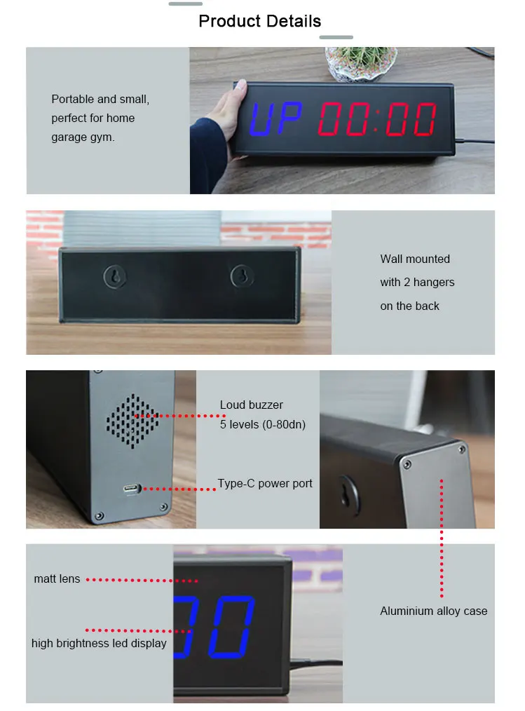 CHEETIE CP013 Portable LED Interval Timer for Home Gym