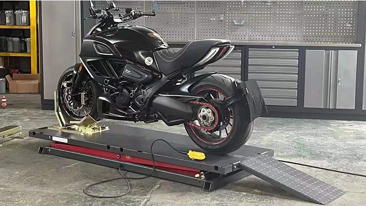 Hydraulic Motorcycle Platform Lift Stationary Motorbike Scissor Lift ...