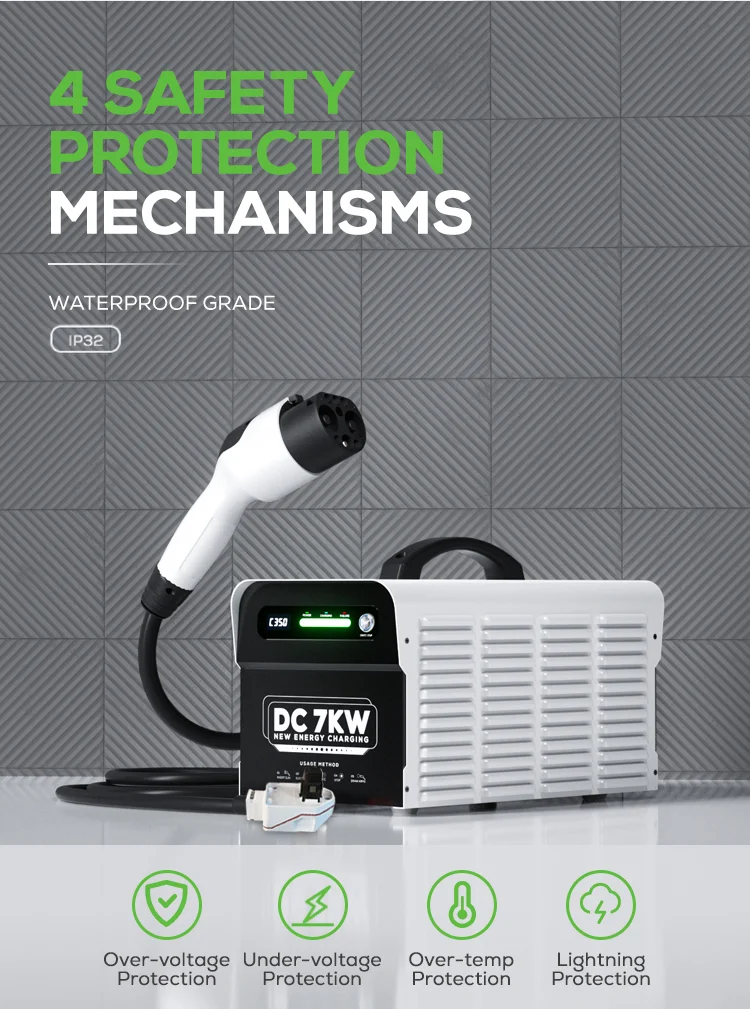 7kw Dc Fast Charger Portable Electrical Car Charger With Ccs Gbt 220v ...