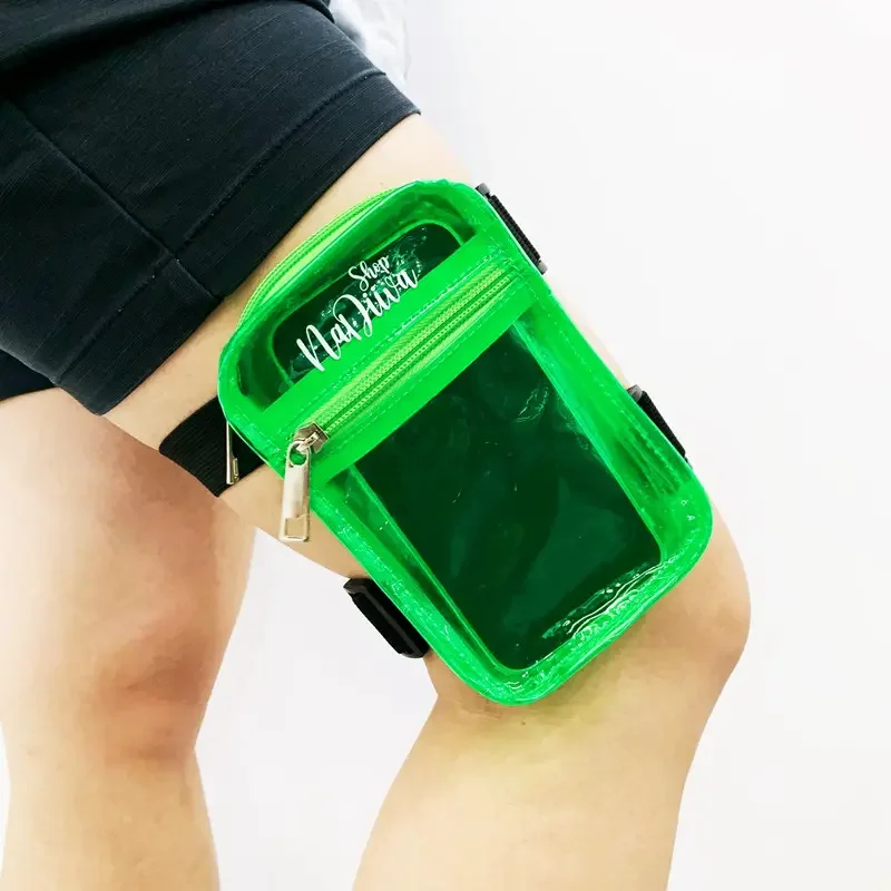 8" Clear PVC Waterproof Holographic Drop Leg Thigh Bag