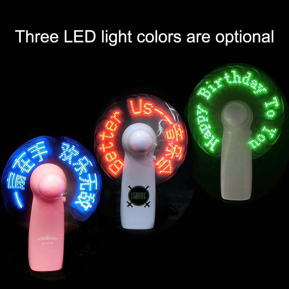 Portable Battery Operated Mini Hologram Fan with Custom LED Display