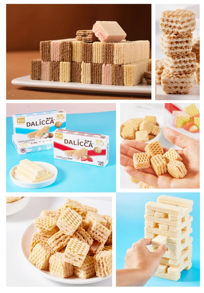 Mini Wafer Cubes Strawberry Flavor Small Biscuits Wholesale Mini Snack ...