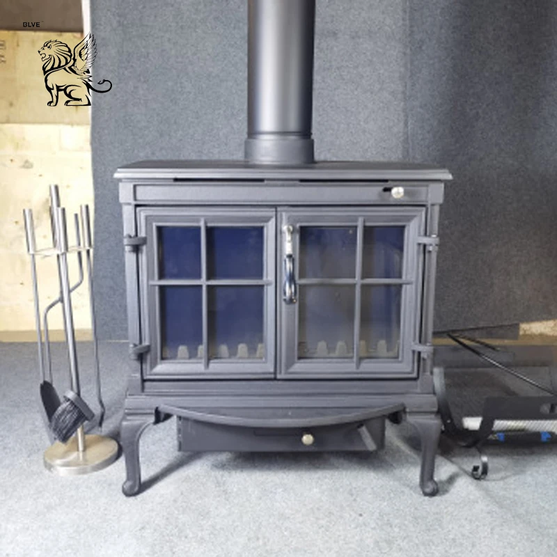 Blve Modern Living Room Design Burning Wood Heating Fireplace Embedded ...