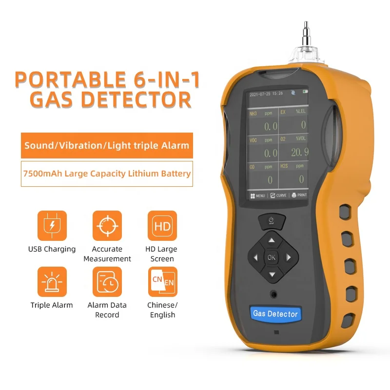 Gas Analyzer Portable Hydrogen Sulfide H2S NH3 VOCMGas Analyzer Oxygen ...