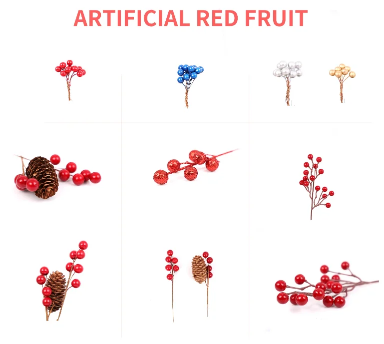 Artificial Berries Red Pip Berry Stems Spray for DIY Crafts Wreath ...