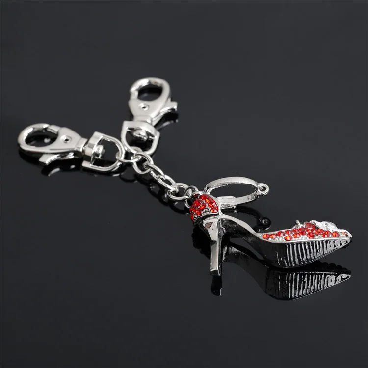 Cute Creative High Heel Shoes Red Crystal Keyring Car Key Chain Bling ...