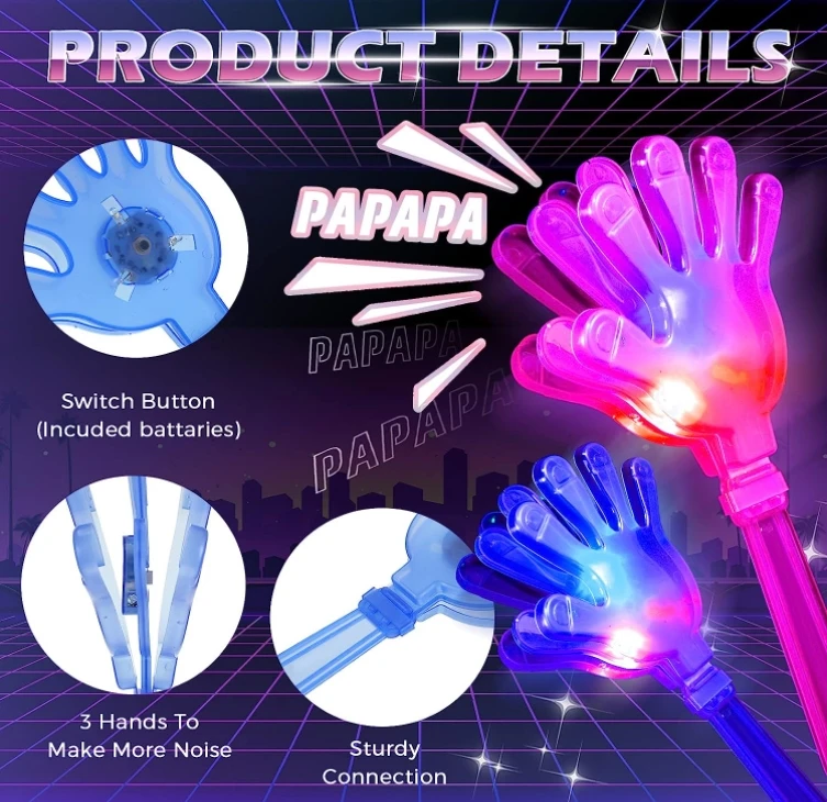 Nx Supplier Luminous Clapping Giant Green Flashing Hand Clapper Led ...