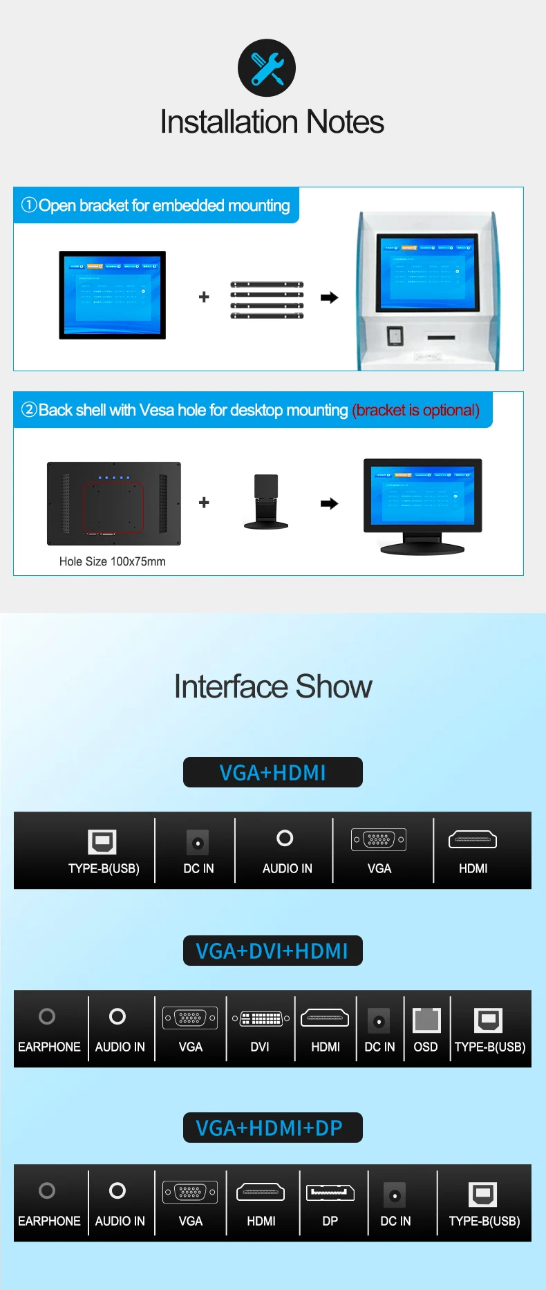 Industrial Open Frame Touch Screen Monitor 10.4 Inch Cb Rohs Certified ...