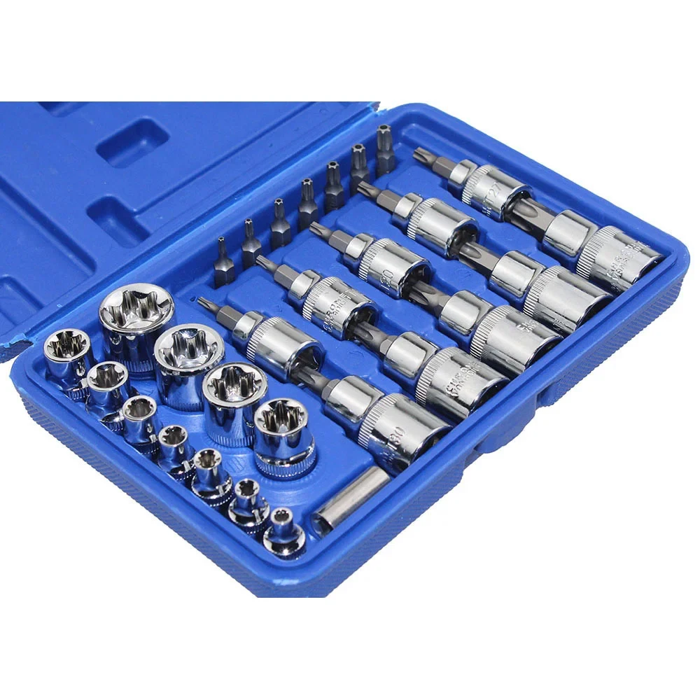 29PC Universal Socket Adapter Bit Set Ratchet Tool Female Male Kit Case ...