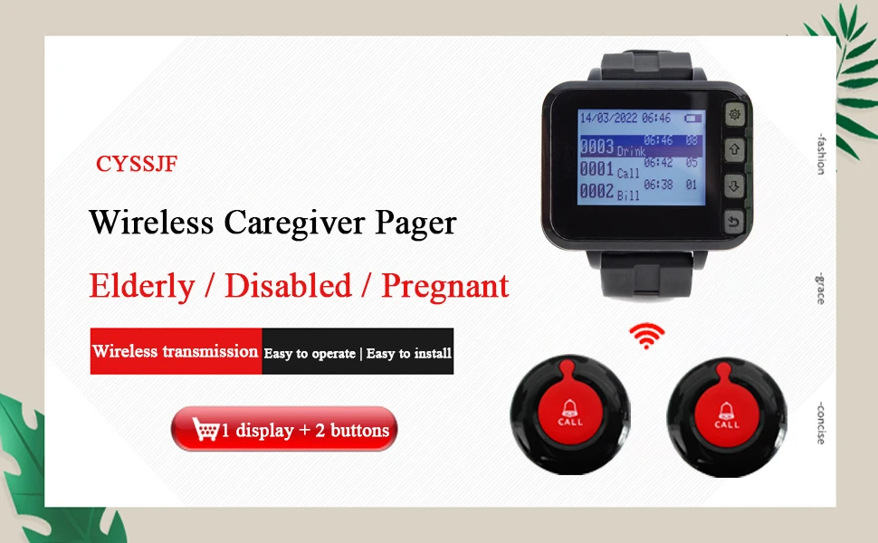 Emergency Button Alarm Elderly Alarm Call Button Wireless Calling ...