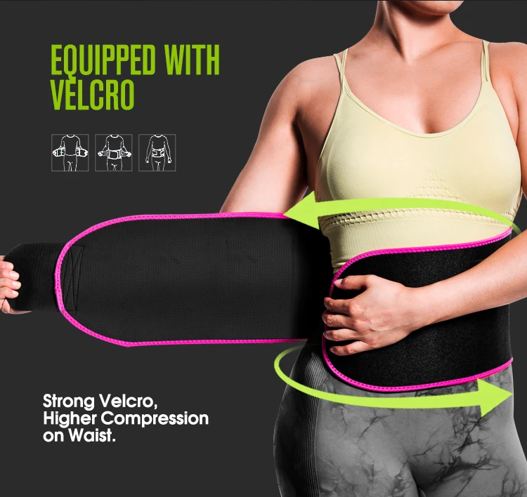 Adjustable Neoprene Slimming Sweat Waist Trimmer Belt Support With ...