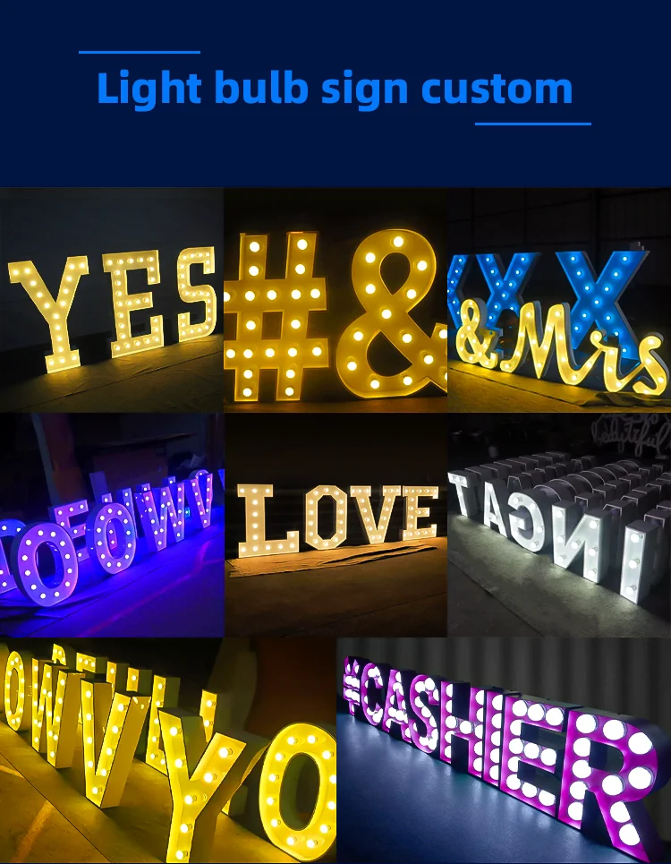 Customize Wedding Decor Lights Marquee Letter 4ft Led Aluminum Frame ...