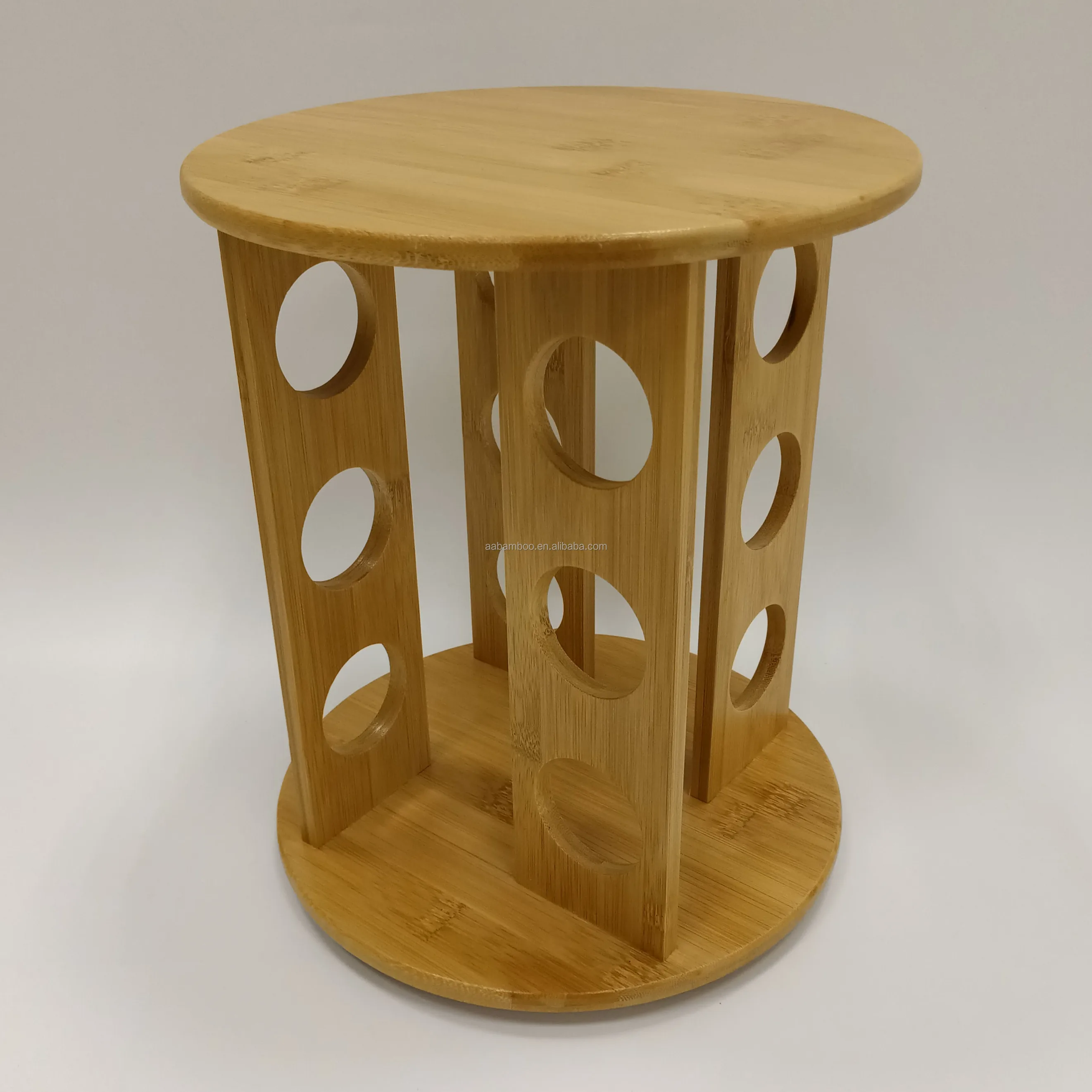 Modern Floor Standing Kitchen Rotating Wooden Bamboo Spice Rack - Buy ...