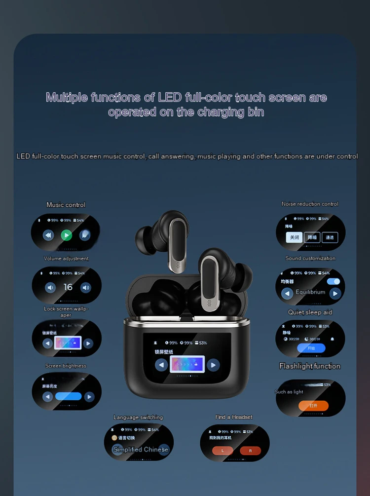 V8 Earphones Anc Noise Reduction Tws Wireless Earphones Enc Bt Calling Headphones With Noise ...