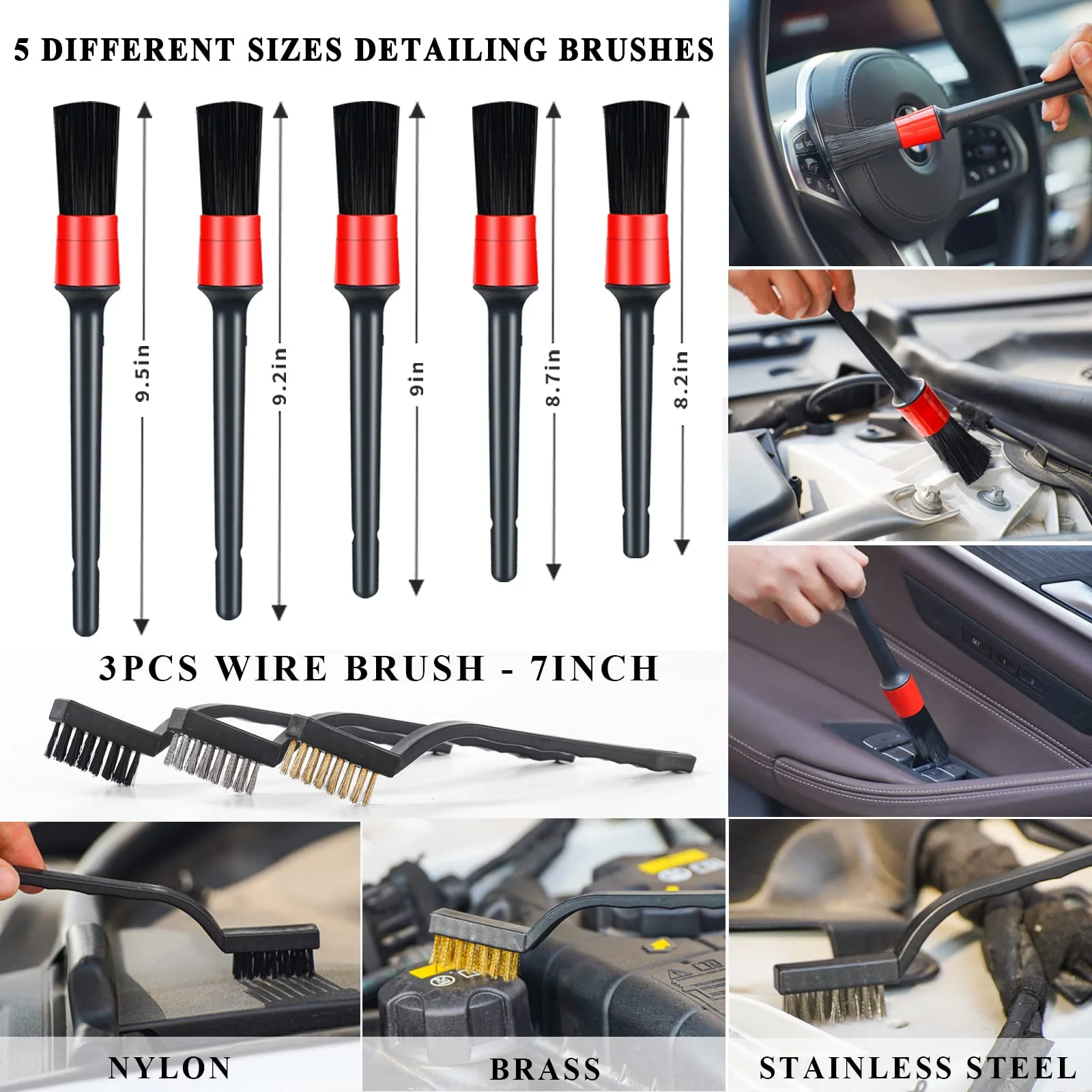 23Pcs Multi-Purpose Car Cleaning Kit with Box | Automotive Cleaning ...