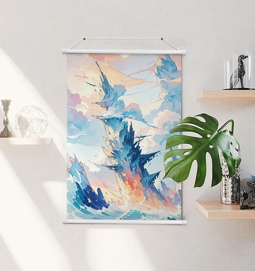 Custom Sublimation Print Anime Style Fabric Polyester Hanging Poster ...