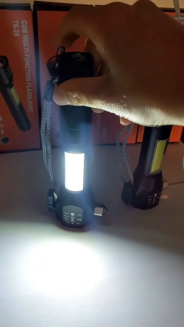 Multi-function Rechargeable Cob Led Flashlight Waterproof Safety Hammer Knife Emergency Working ...