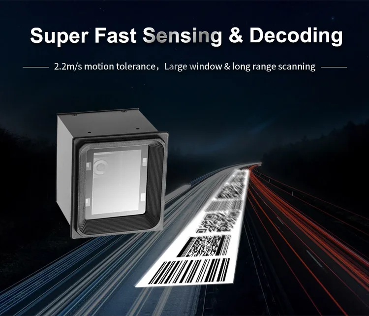 OEM 2D QR Code Scanner Module RJ45 Wiegand RS232 RS485 Fixed Mount Barcode Scanner for Access ...