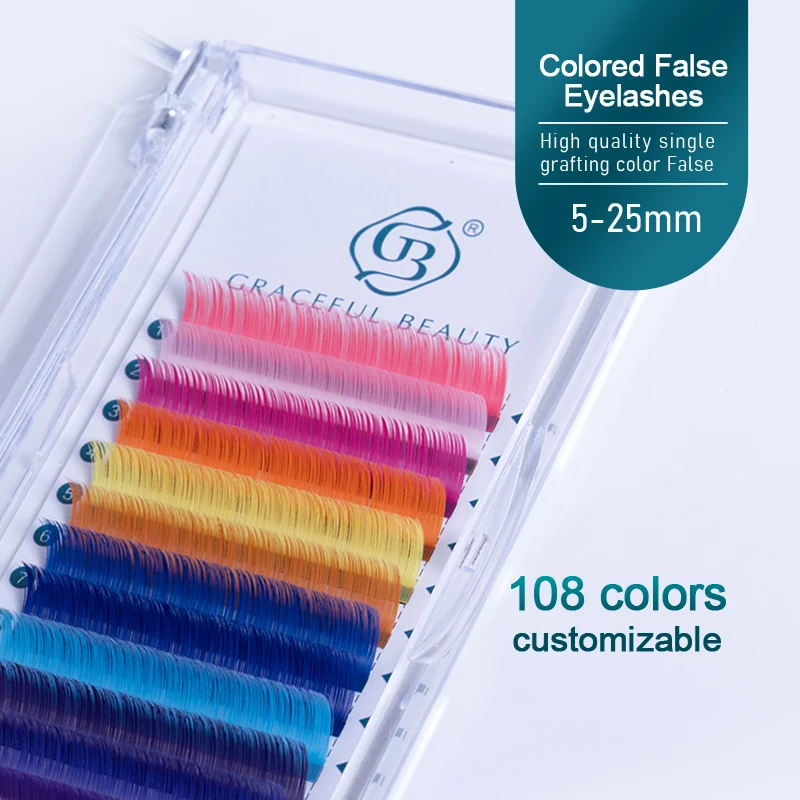 Single Grafted Colored False Eyelashes Gradient Grafted Eyelashes ...